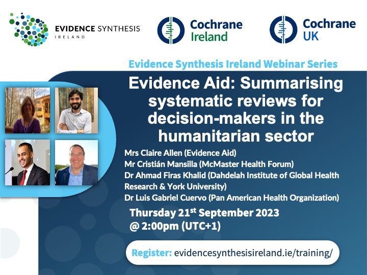 Training and Webinars • Evidence Synthesis Ireland