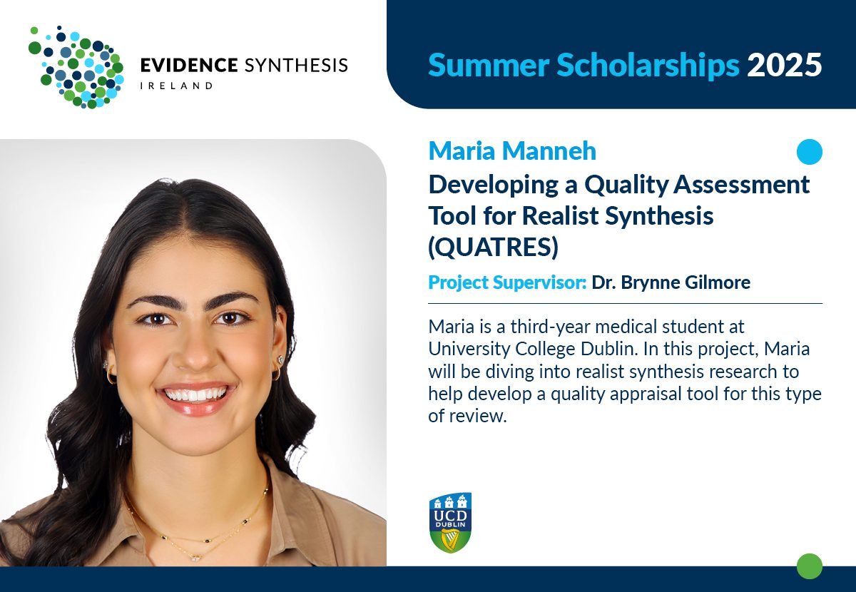 ESI Summer Scholarships 2025 • Evidence Synthesis Ireland